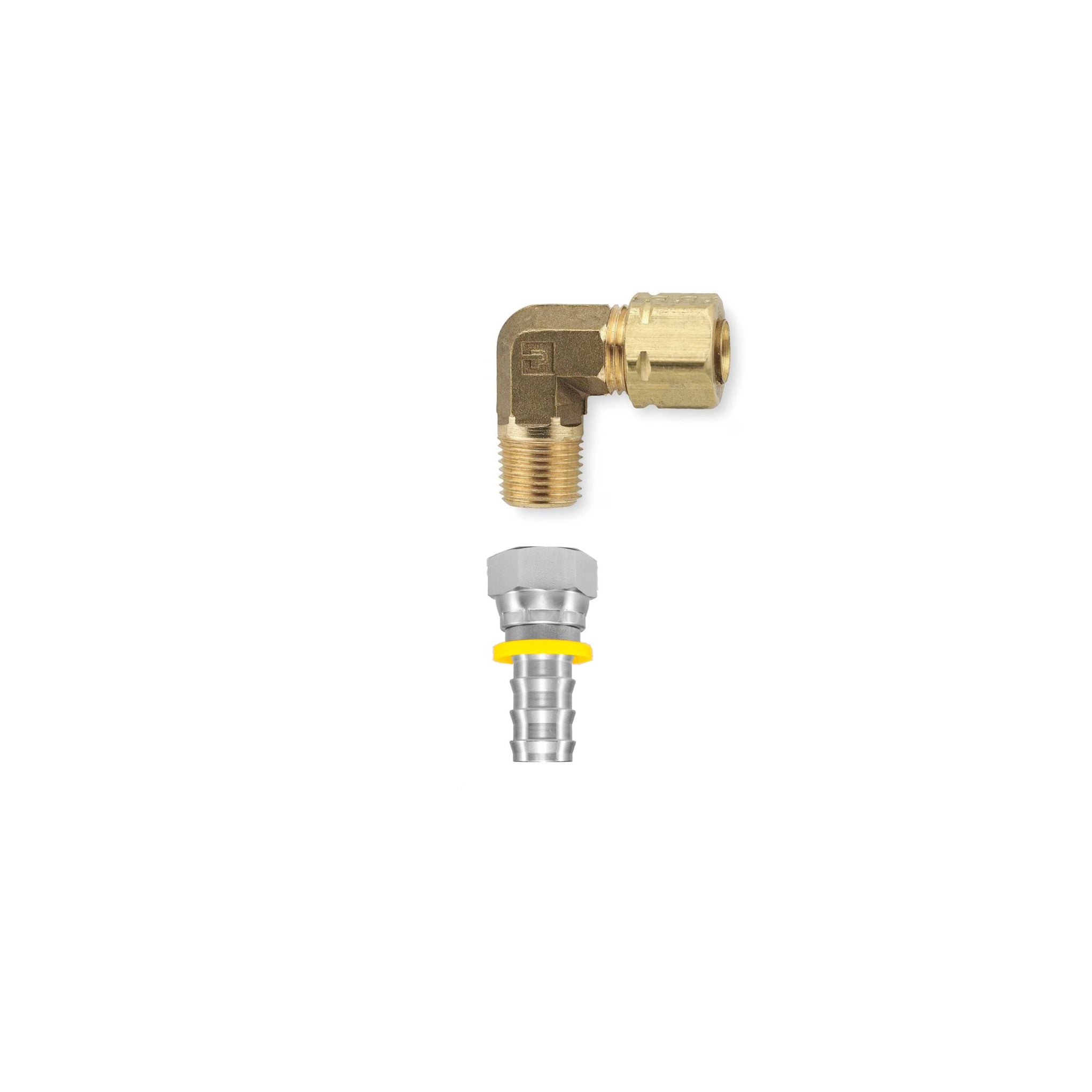 1/2" x 1/2" Brass Compression Fitting w SS Hose Barb Assembly — The ...